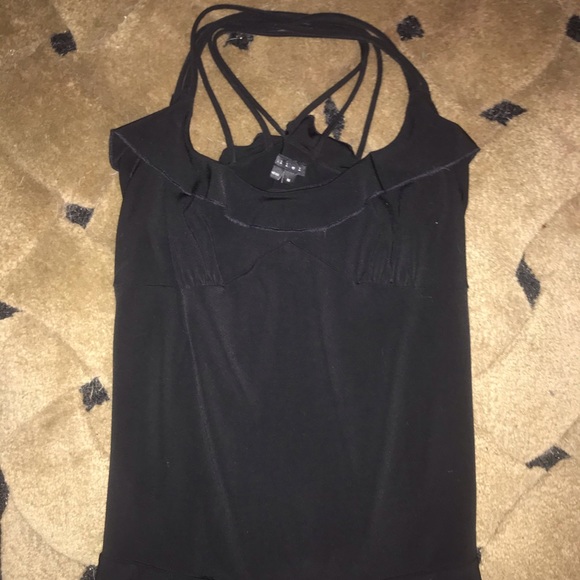 parallel | Tops | Black Spaghetti String Shirt Size Medium | Poshmark